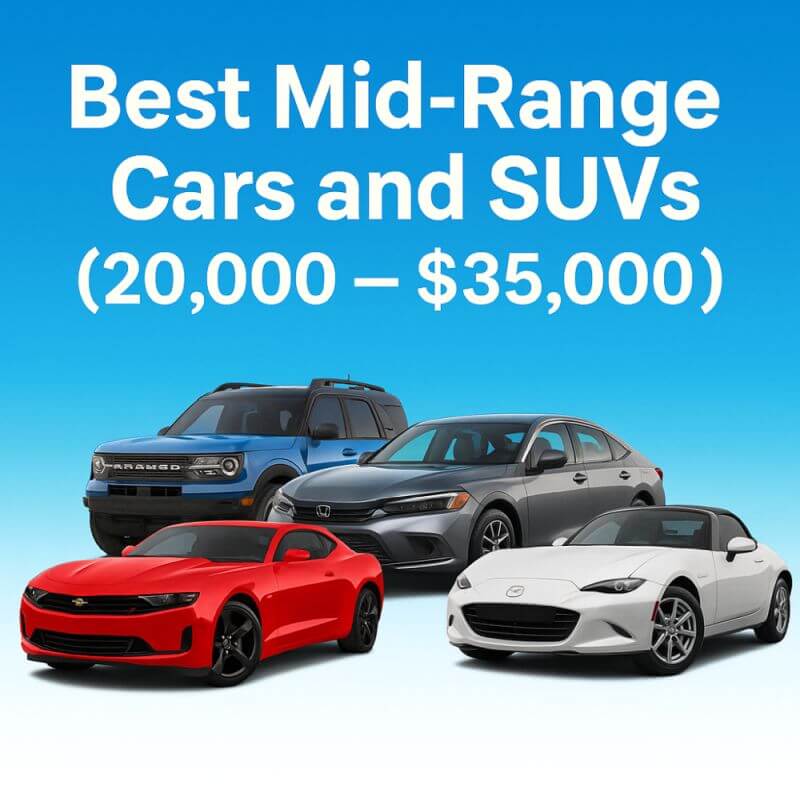 Best Mid-Range Cars and SUVs ($20,000 – $35,000) - Run VIN Check & Get ...